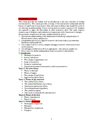 Introduction to micro economics - Introduction to Microeconomics - Studocu