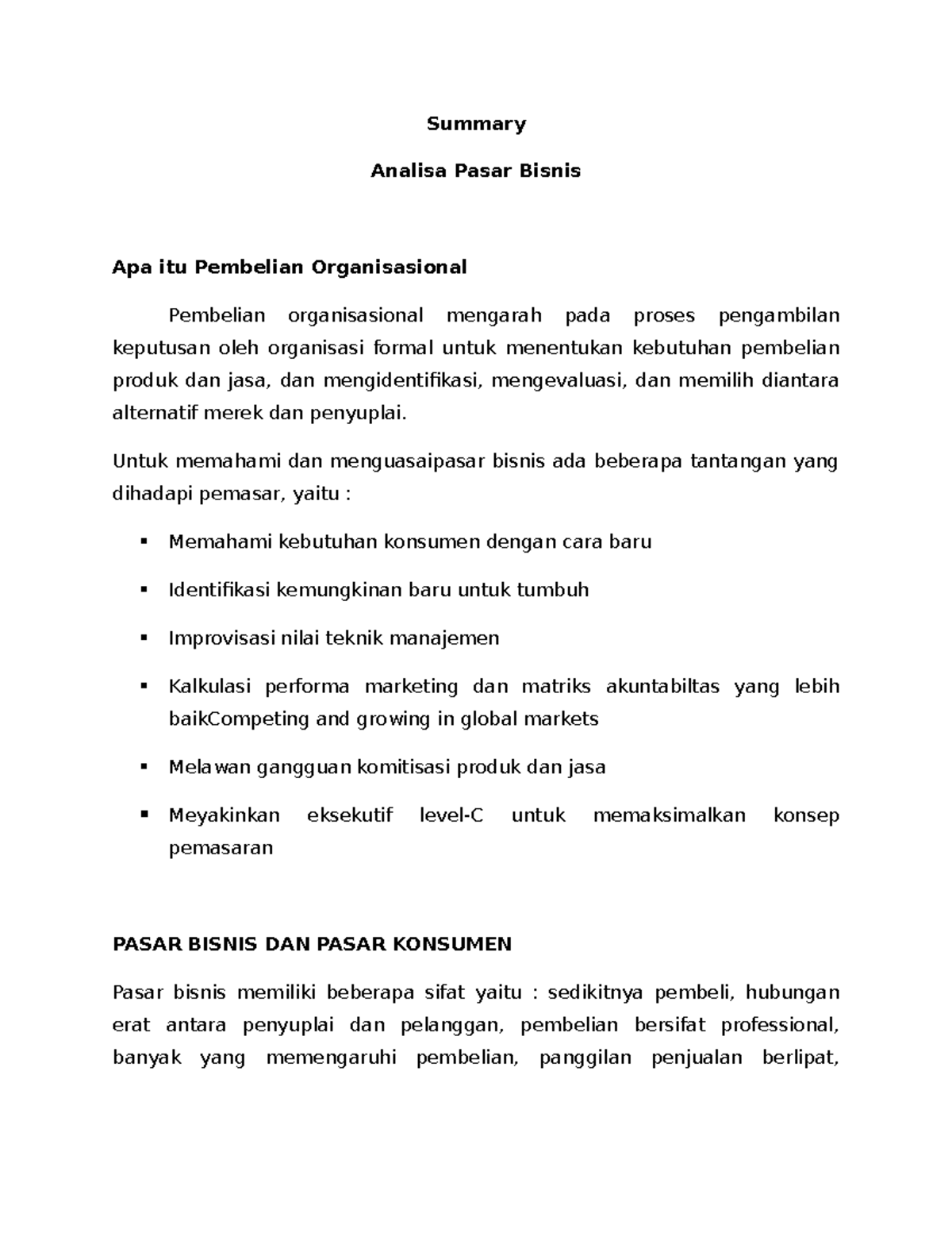 Analisa Pasar Bisnis - Summary Analisa Pasar Bisnis Apa itu Pembelian ...