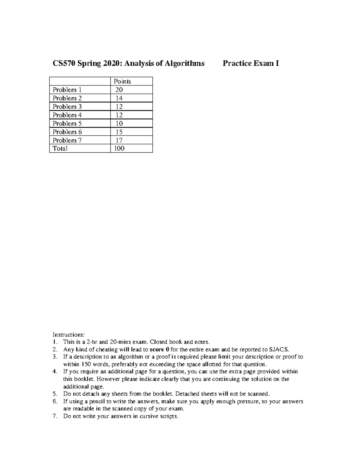 Spring 2020 No solution - CS570 Spring 2020: Analysis of Algorithms ...