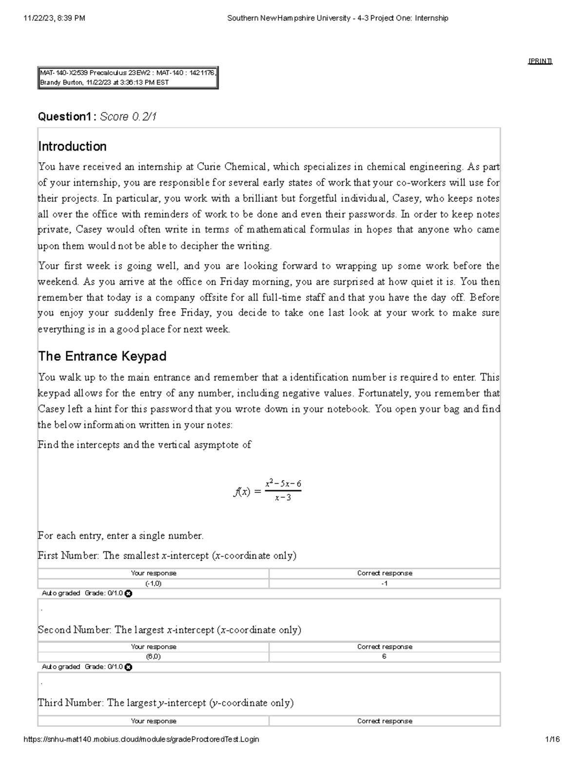 Southern New Hampshire University - 4-3 Project One Internship - [PRINT ...