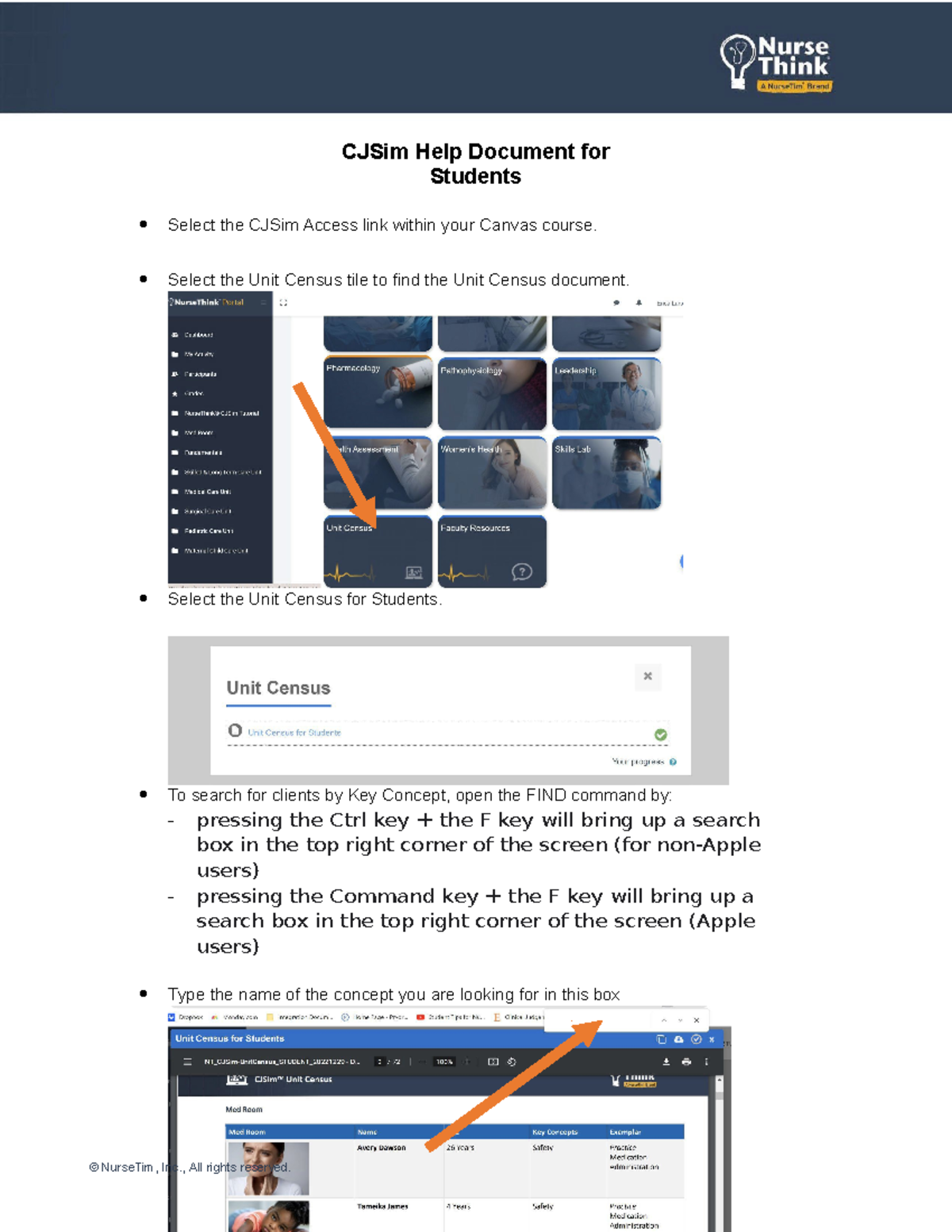 CJSim Student Help Guide - CJSim Help Document for Students Select the CJSim Access link within ...