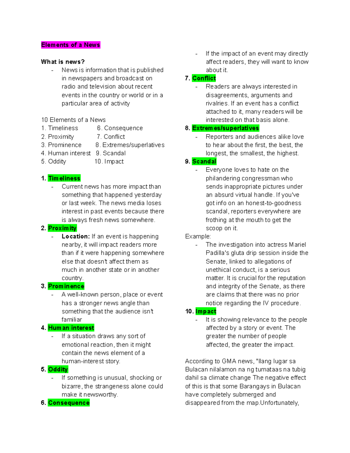 Reviewer IN Campus Journalism - Elements of a News What is news? - News ...