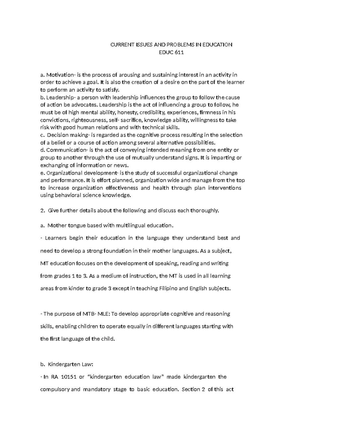 Current Issues AND Problems IN Education - CURRENT ISSUES AND PROBLEMS ...