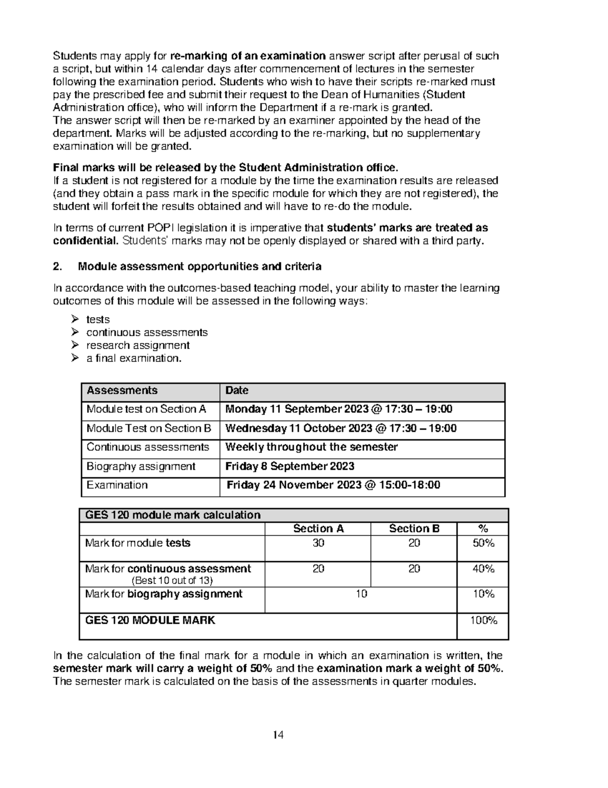 GES 120 SG A and B 2023 Final b&w - 14 Students may apply for re ...