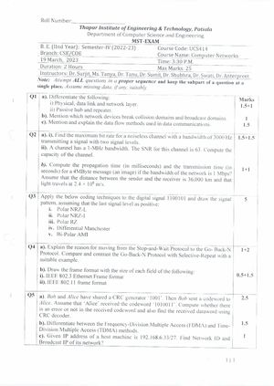 Practice Sheet 3 P S - TUT PROBLEMS - Thapar Institute of Engineering ...