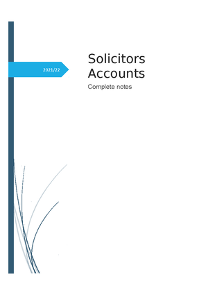 SA 2021 Sample Answer Guide - . LPC Solicitors’ Accounts Sample ...