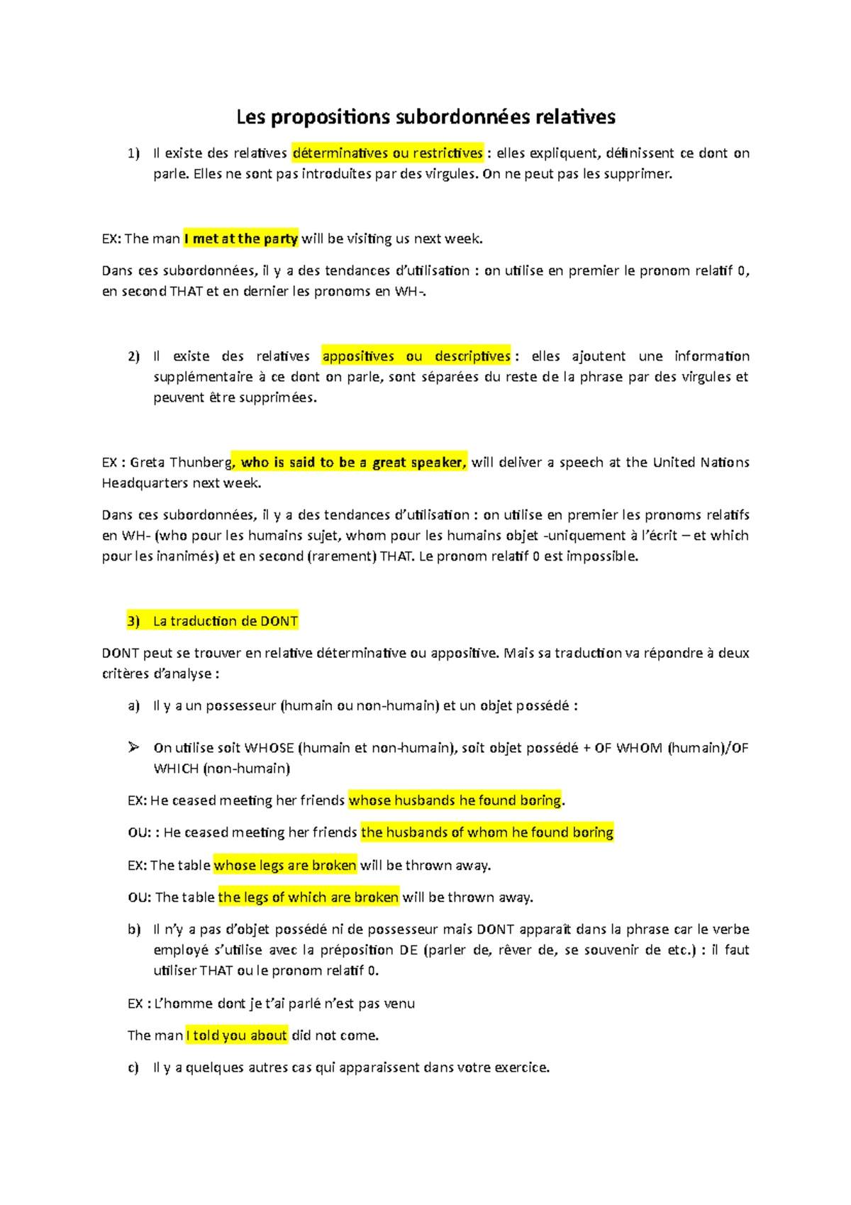 Les propositions subordonn Ã©es relatives - Les propositions ...