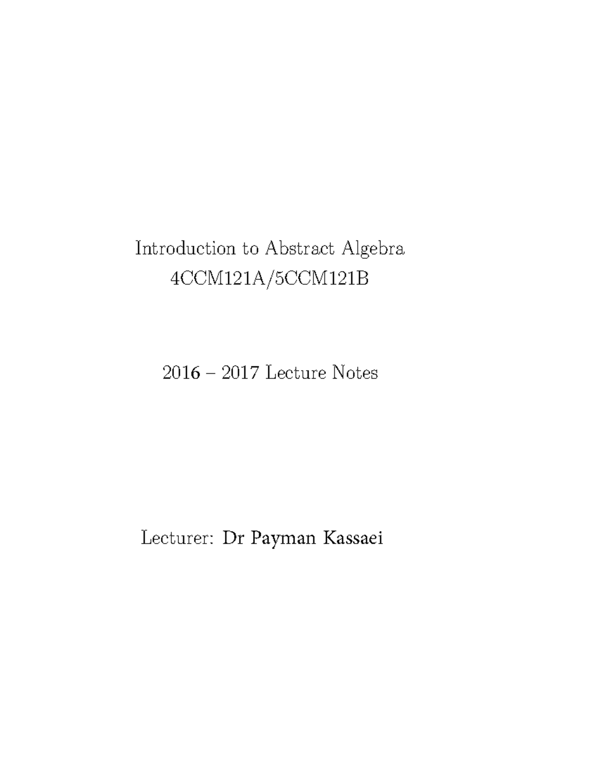 4CCM121 A- abstract 16 - Lecture notes All - Introduction to Abstract ...