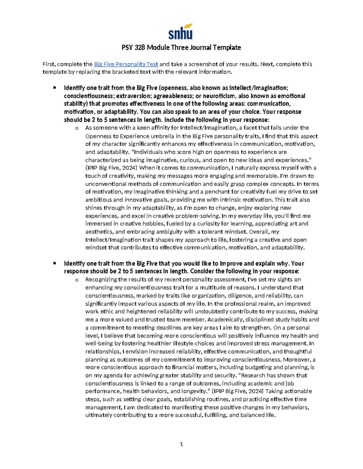 3-1 Activity Journal - PSY 328 Module Three Journal Template First ...