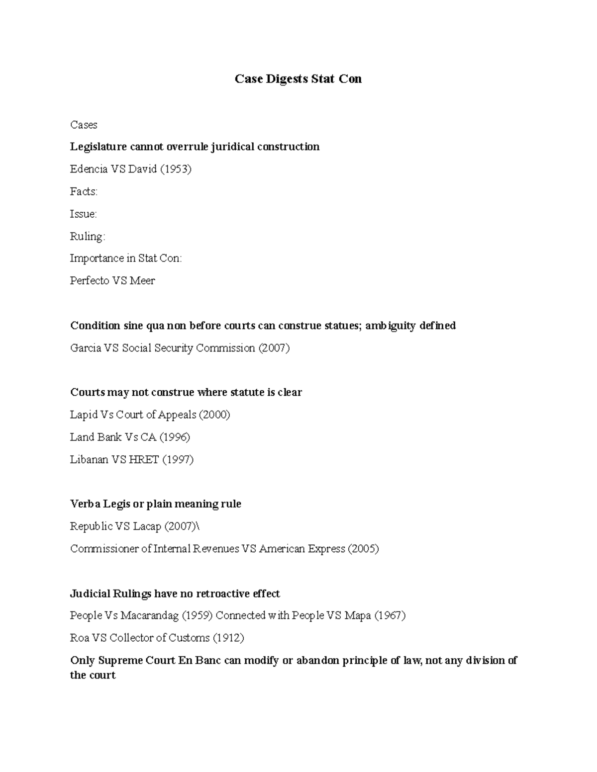 Digests Stat Con - Cases - Case Digests Stat Con Cases Legislature ...