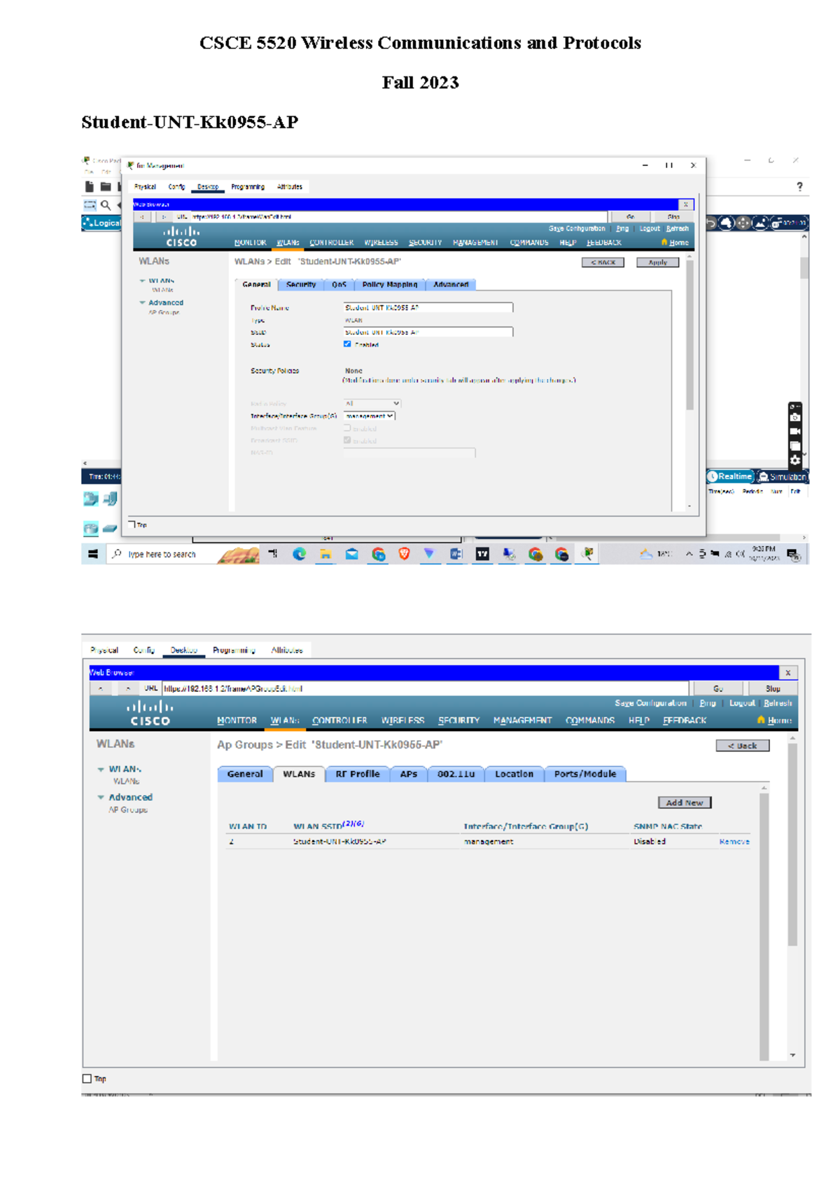 Wireless-lab2-1 157518838 - CSCE 5520 Wireless Communications and ...