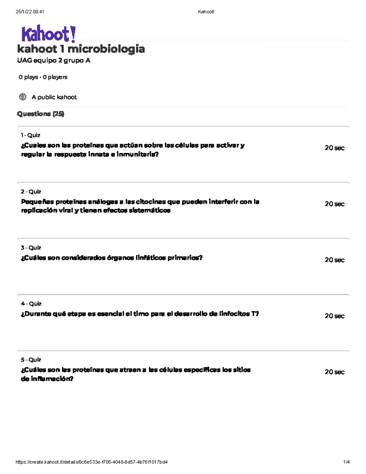 Kahoot equipo a microbiologia - kahoot 1 microbiologiaUAG equipo 2 ...
