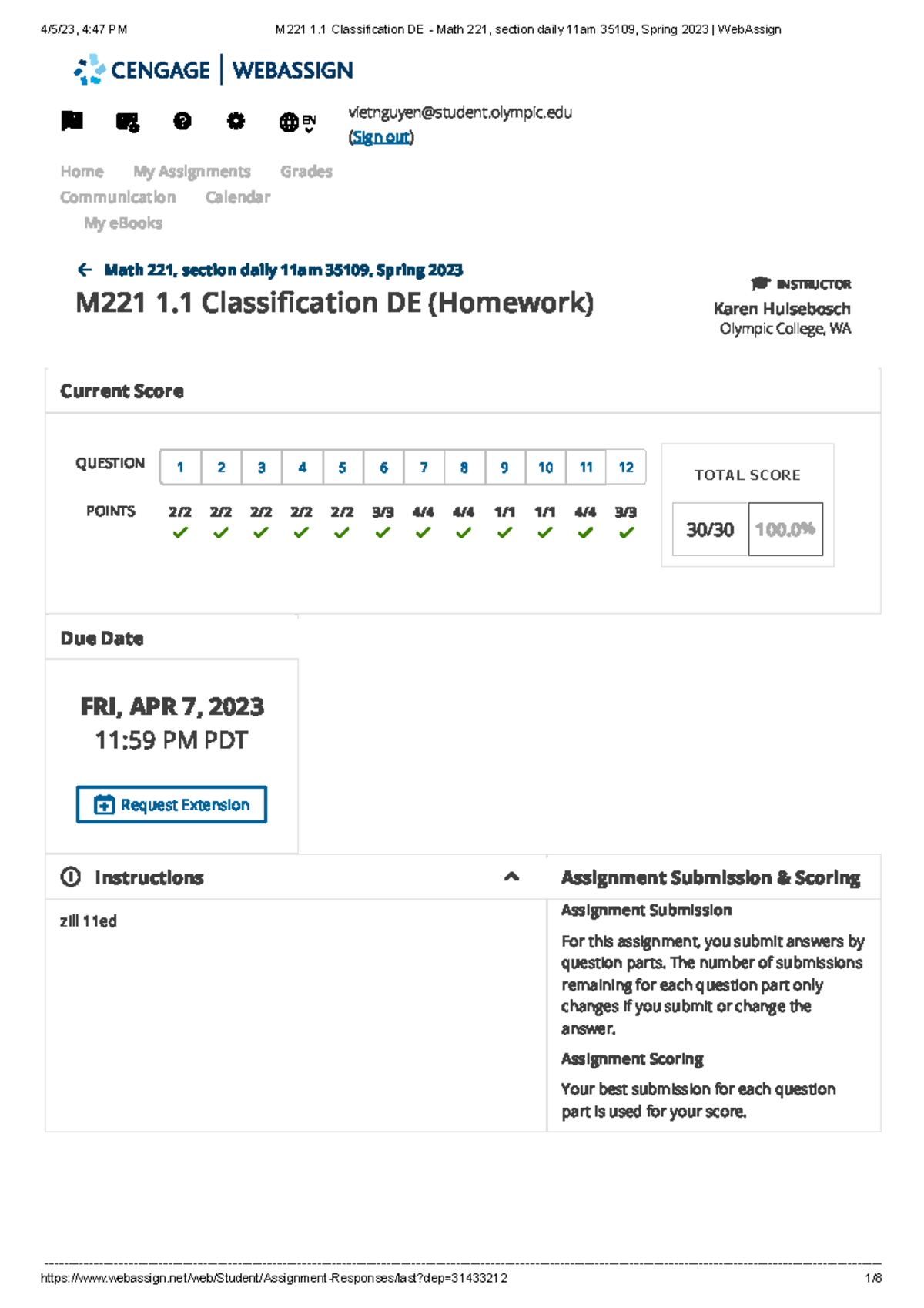 M221 1.1 Classification DE - Math 221, section daily 11am 35109, Spring ...
