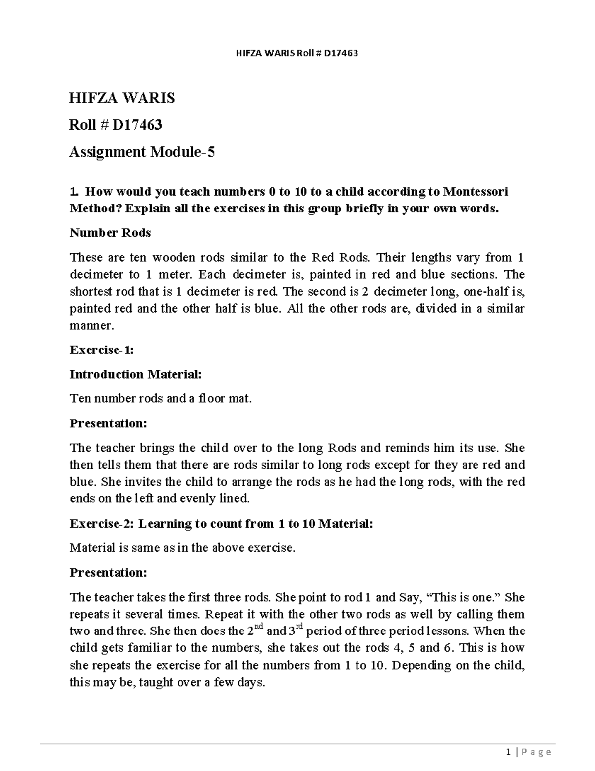 Module-5 Assignment Hifza Waris D17463 - HIFZA WARIS Roll # D Assignment Module- How would you ...