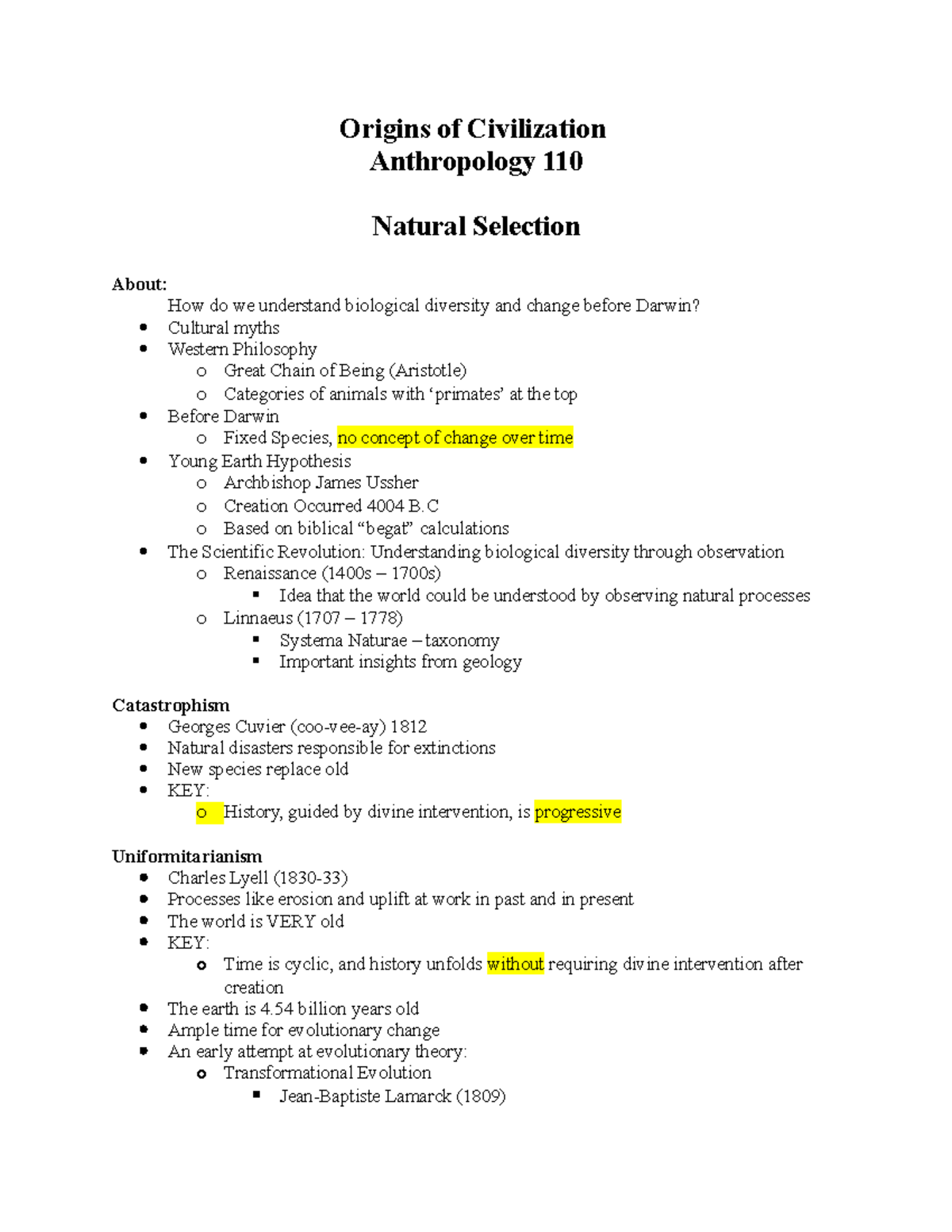 Origins of Civilization lecture 3 - Origins of Civilization ...