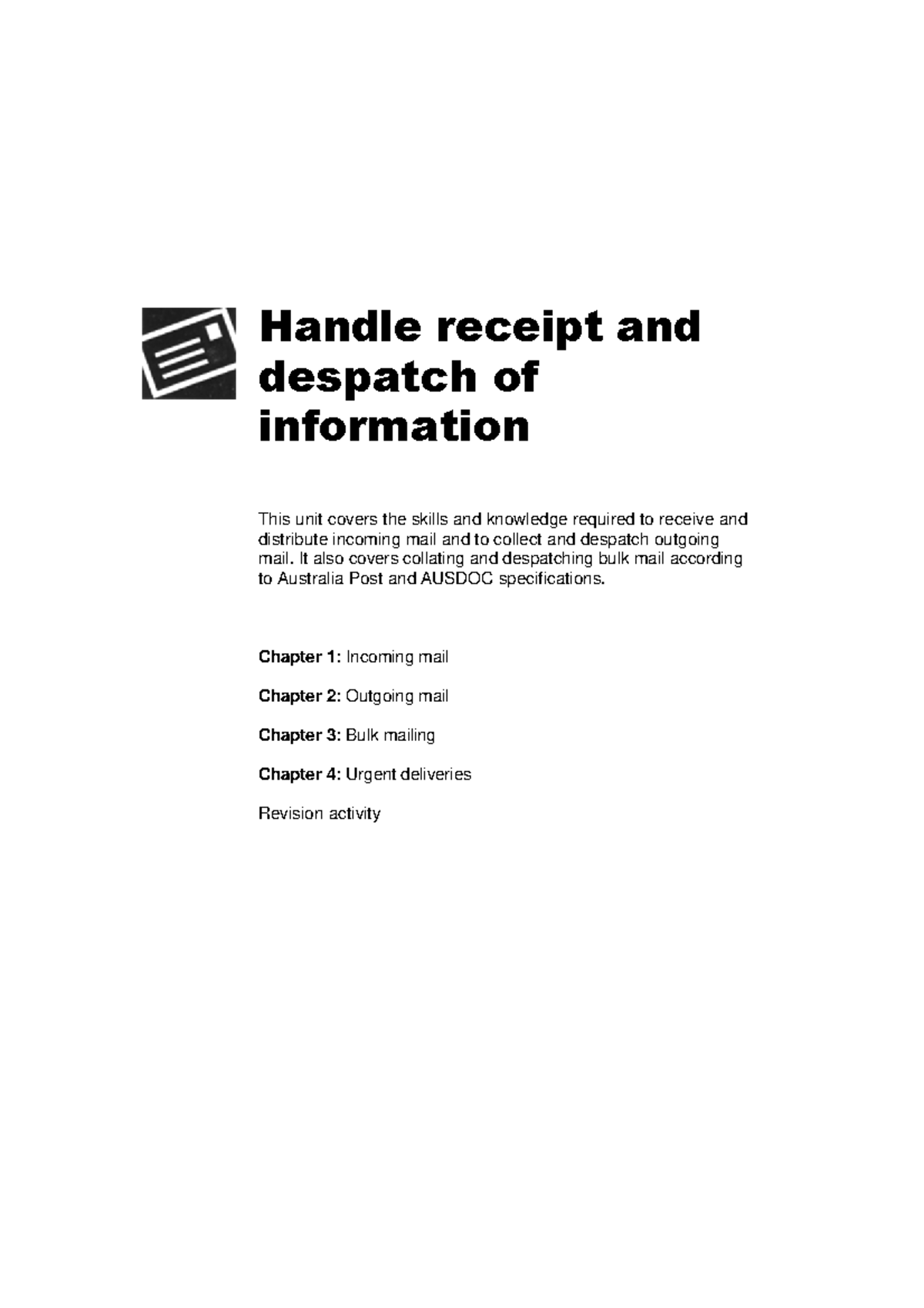 Lesson-5 - do not read - Handle receipt and despatch of information ...