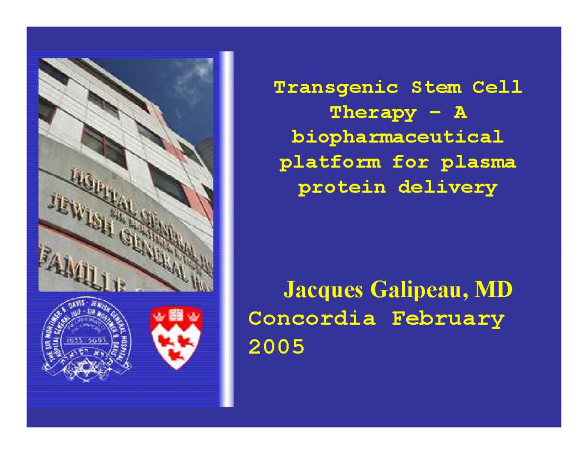 Transgenetic Cell Therapy - Transgenic Stem Cell Therapy – A ...
