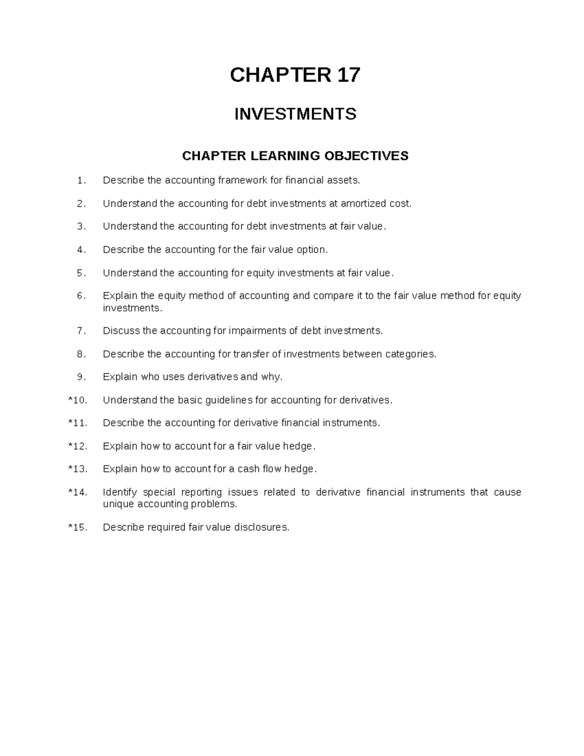 Scribd - investments-chapter-learning-objectives.pdf - CHAPTER 17 INVESTMENTS CHAPTER LEARNING ...