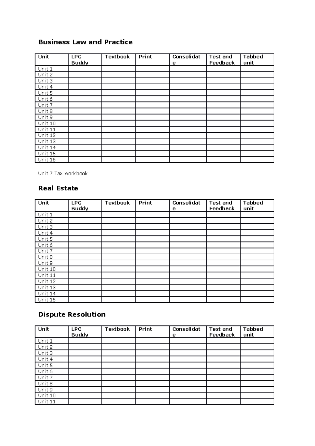 Consolidation Record - Business Law and Practice Unit LPC Buddy ...