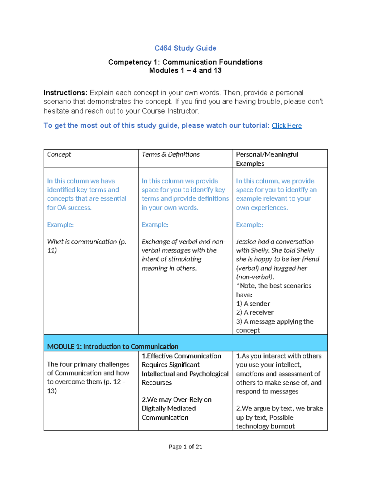 C464 Study Guide - Competency 1 - C464 Study Guide Competency 1 ...