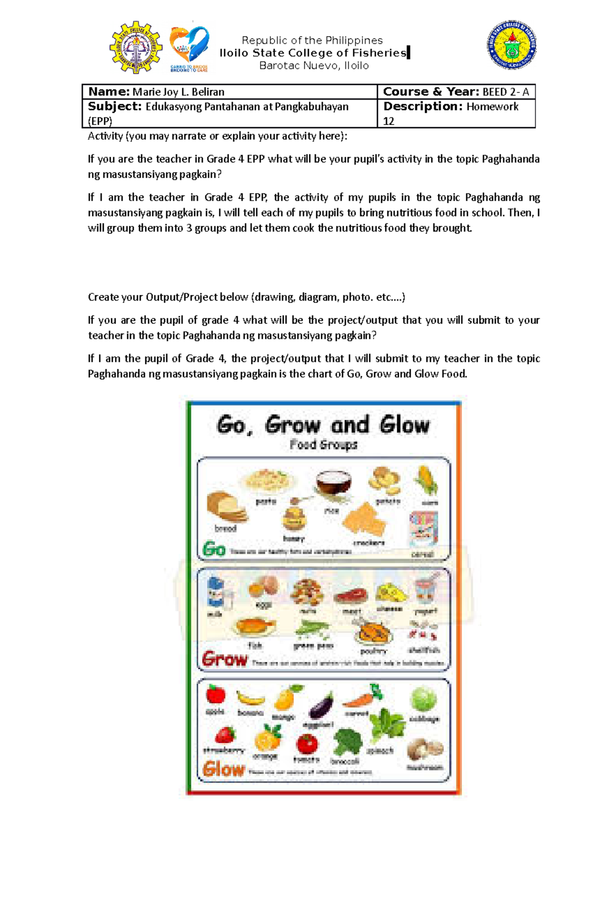 Homework 12 - notes - Republic of the Philippines Iloilo State College ...
