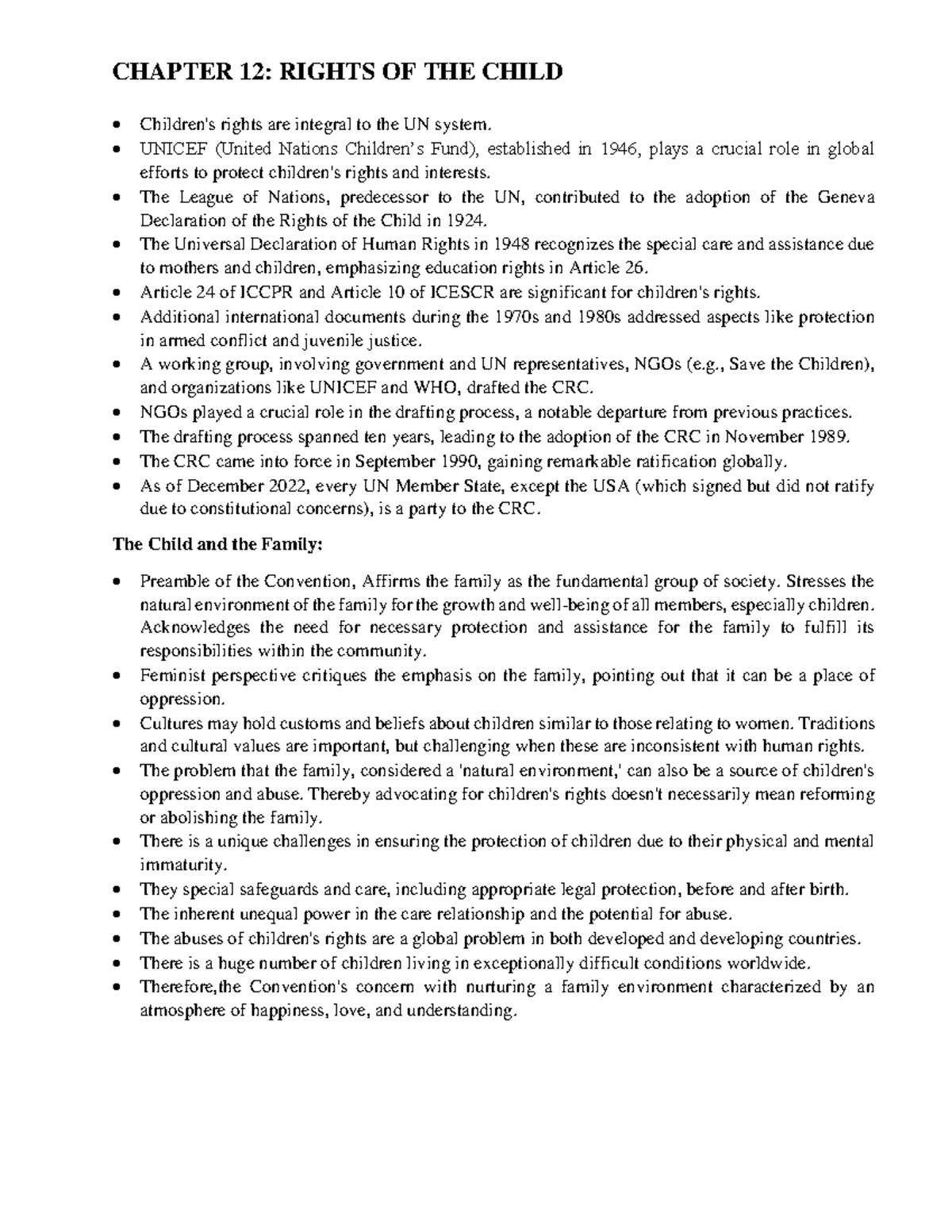 Chapter 12-IPHR - CHAPTER 12: RIGHTS OF THE CHILD Children's rights are ...