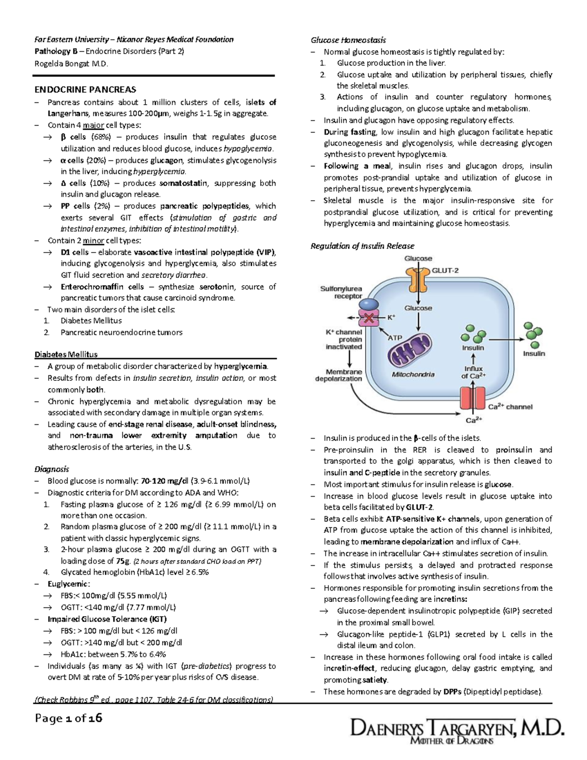 Pathology B - Endocrine Disorders, Part 2 (Bongat, 2016 ) - Far Eastern ...