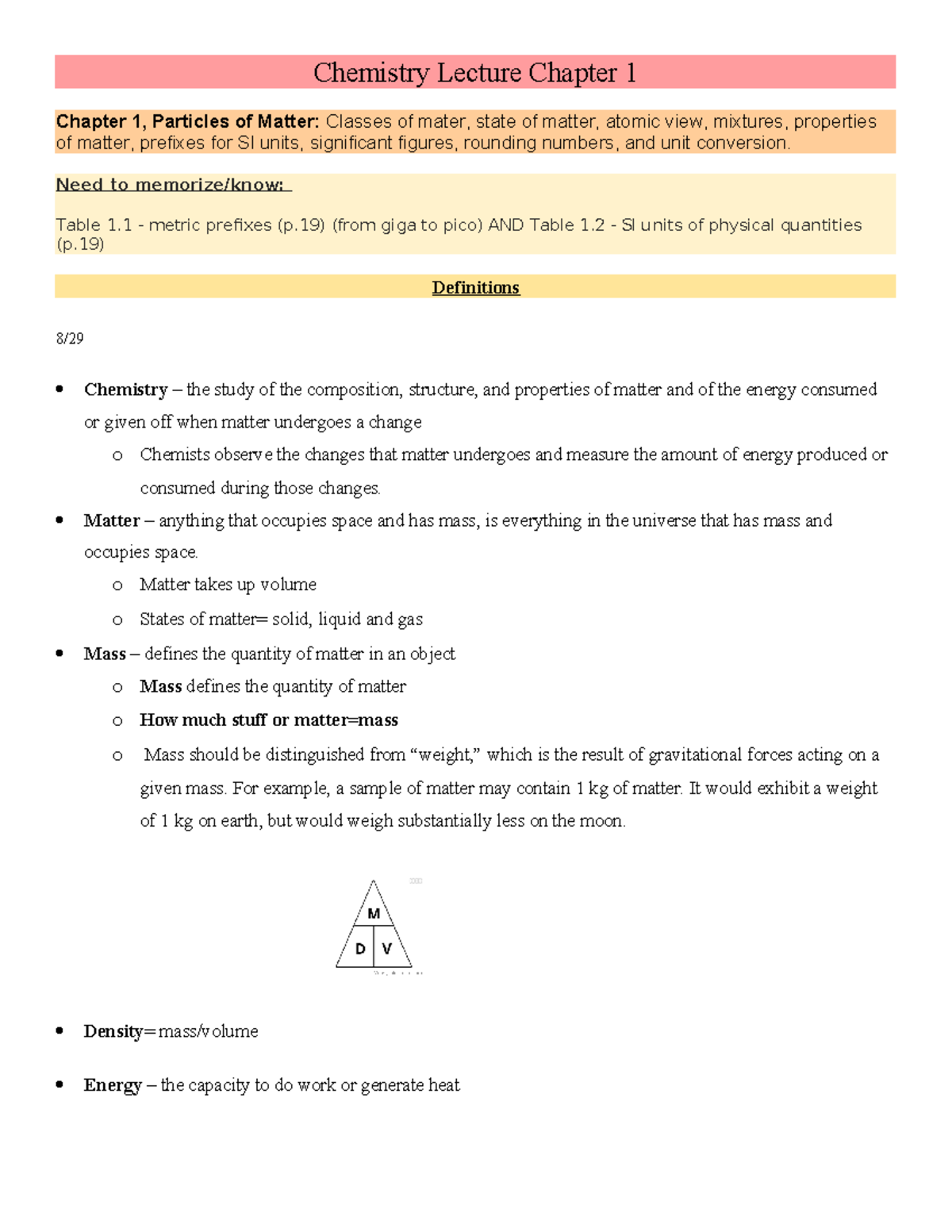Chem chapter 1 notes - Chemistry Lecture Chapter 1 Chapter 1, Particles ...