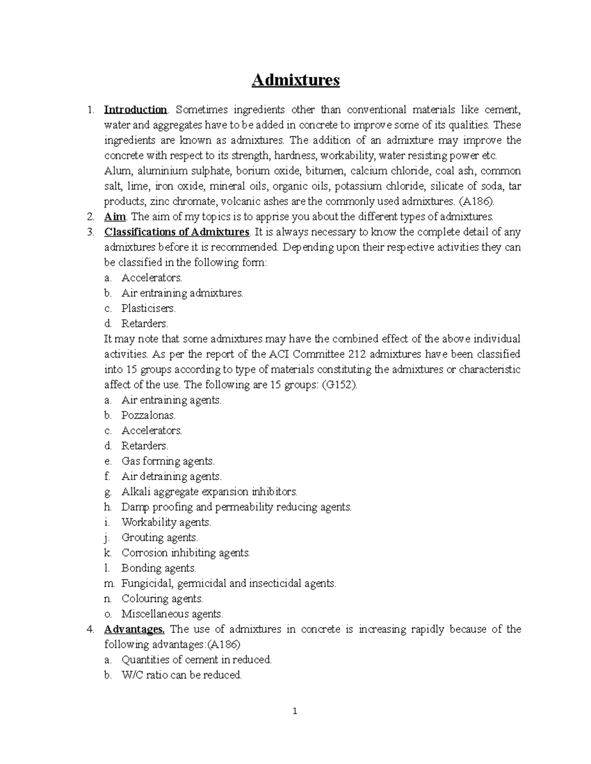 Admixtures - Lecture notes 2 - Admixtures Introduction. Sometimes ...