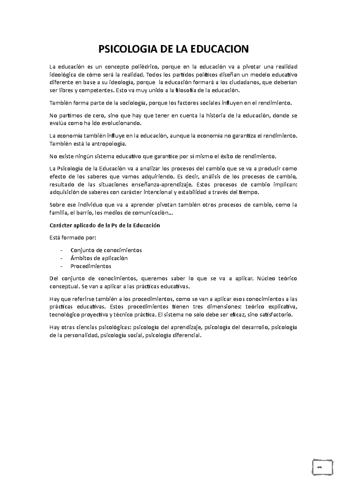 Psicología de la Educación - PSICOLOGIA DE LA EDUCACION La es un ...