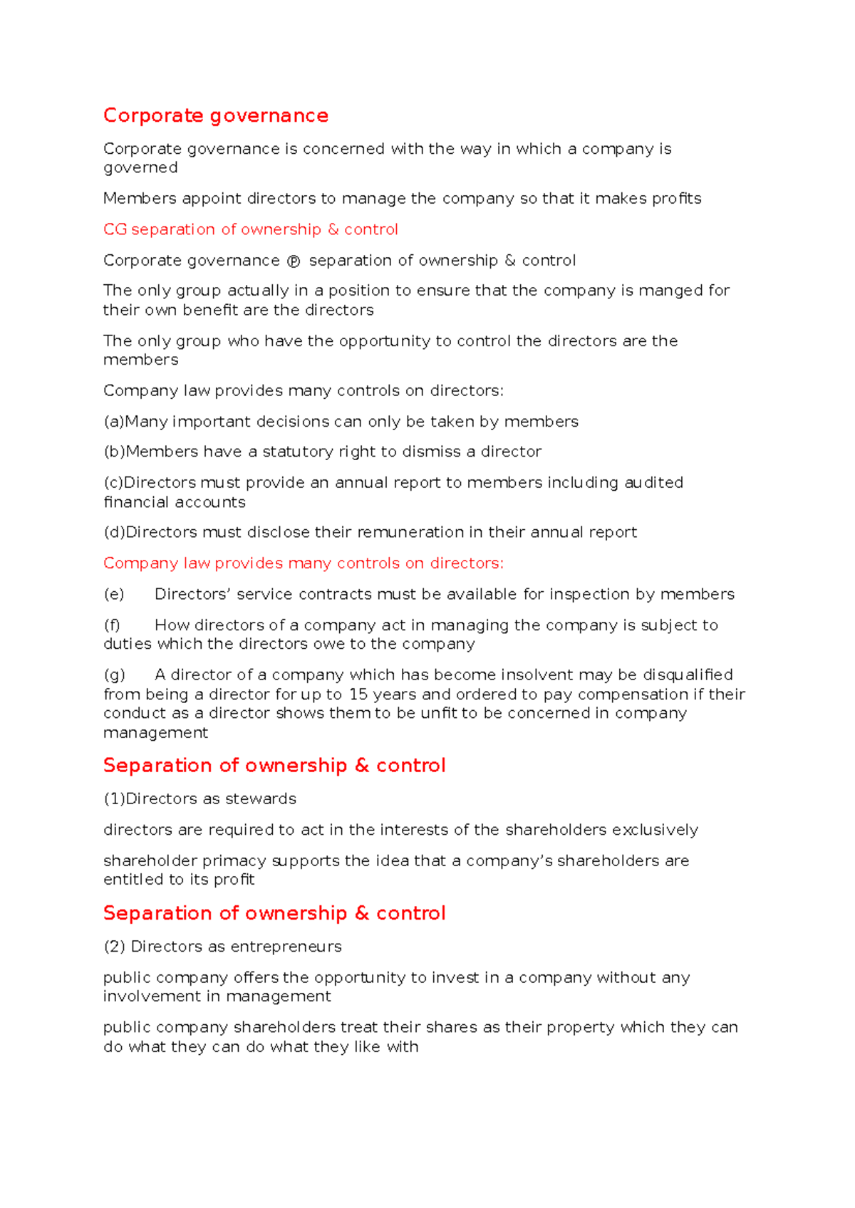 Corporate governance lecture 3-1 - Corporate governance Corporate ...