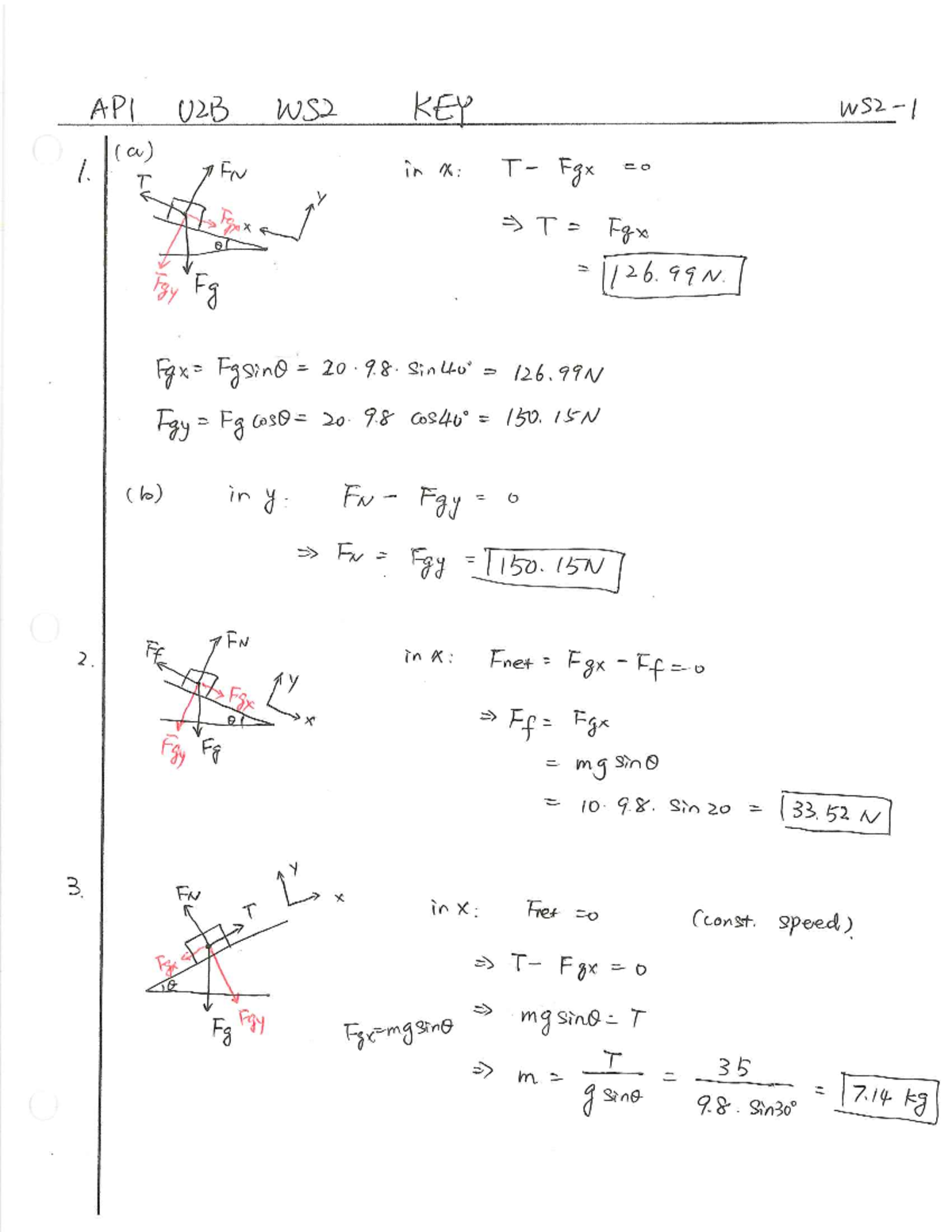 Unit 2b Worksheet 2 Key - PHYS 103 - Studocu