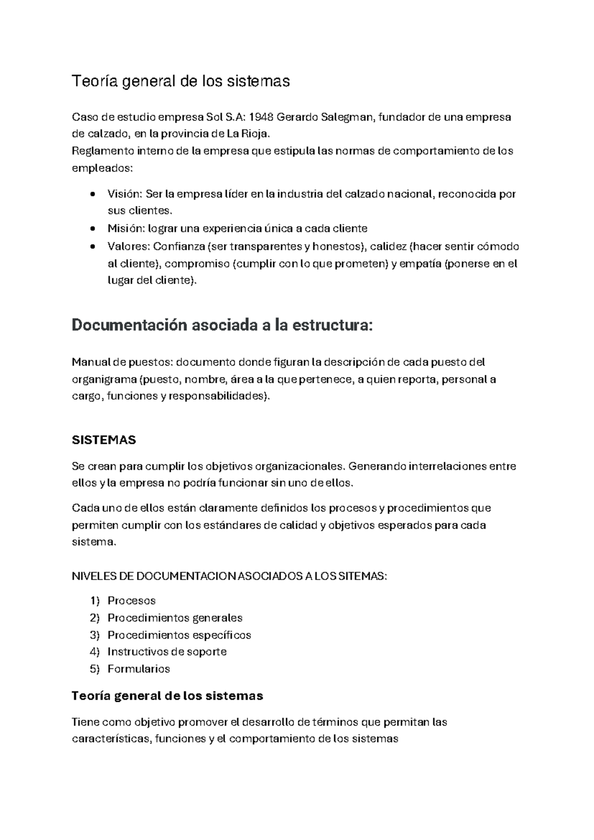 Sistema de informacion organizcacional modulo 1 y 2 - Teoría general de los sistemas Caso de ...