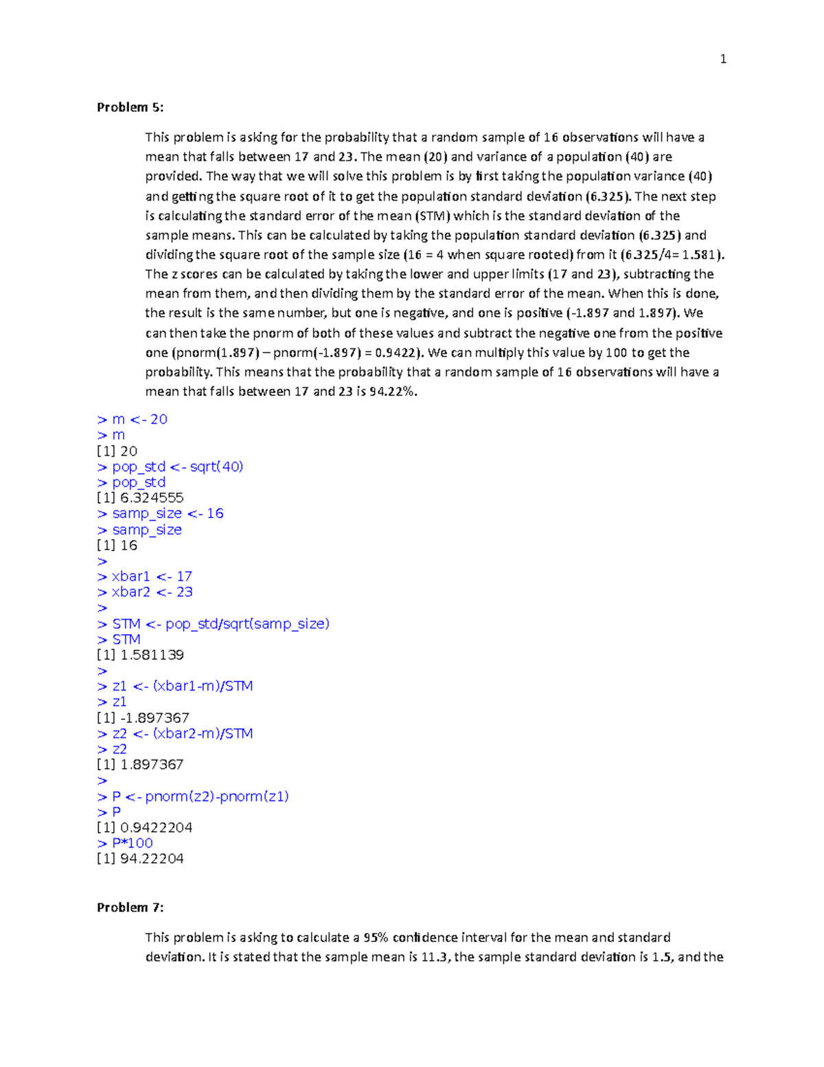 Statistics Chapter 4 HW - Problem 5: This problem is asking for the probability that a random ...