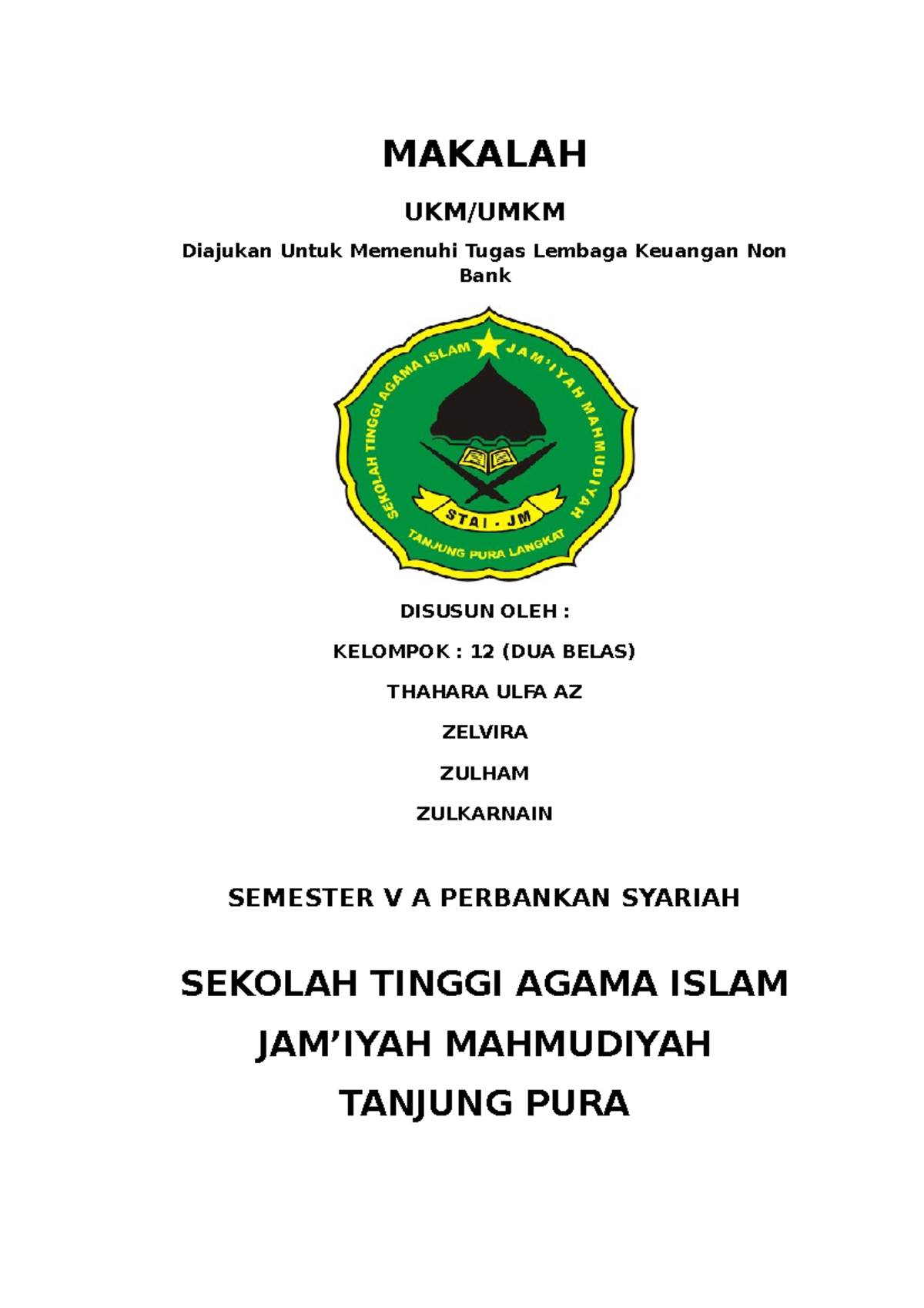 Makalah UKM UMKM - MAKALAH UKM/UMKM Diajukan Untuk Memenuhi Tugas ...