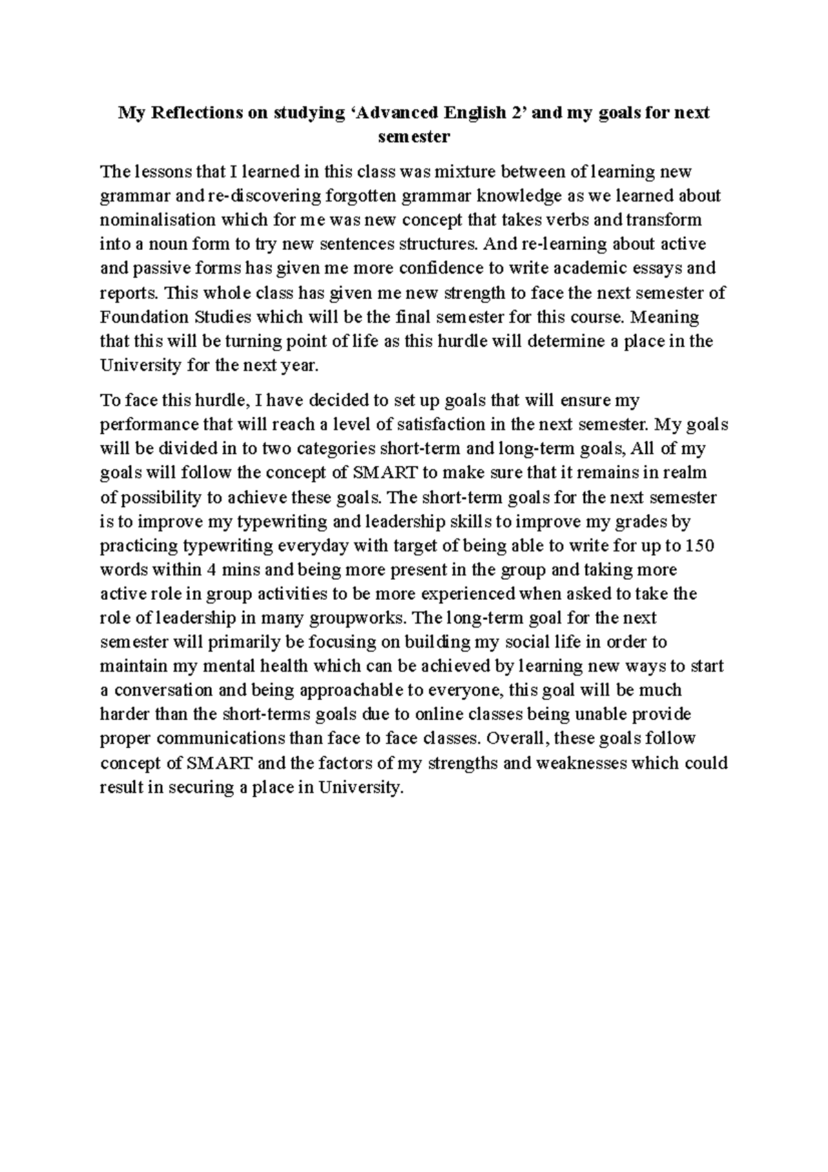 Assesment 4 - Some example - My Reflections on studying ‘Advanced ...