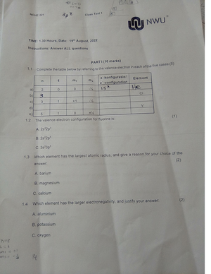 Experiment 3 NCHE221 - EXPERIMENT 3 SOME FEATURES OF CHEMISTRY OF GROUP IIA DATE: AUGUST 2022 ...