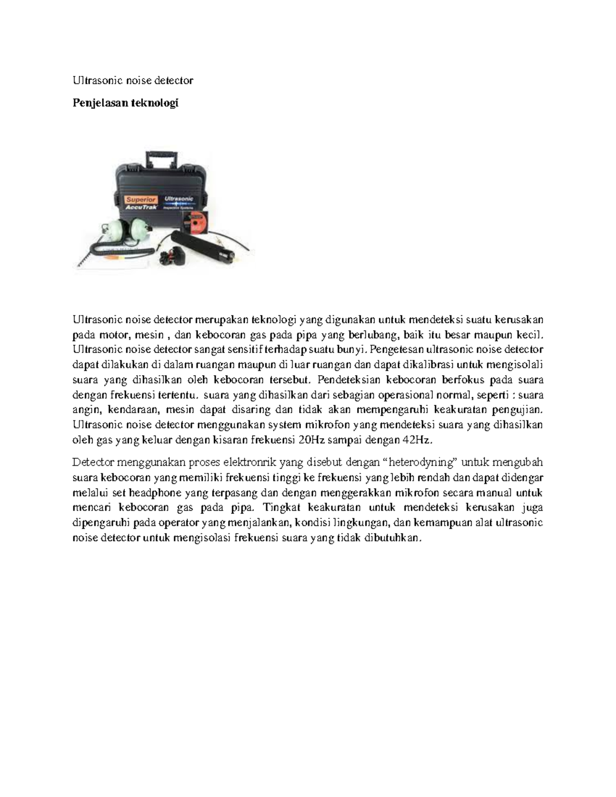 Ultrasonic Noise Detector - Ultrasonic noise detector Penjelasan ...