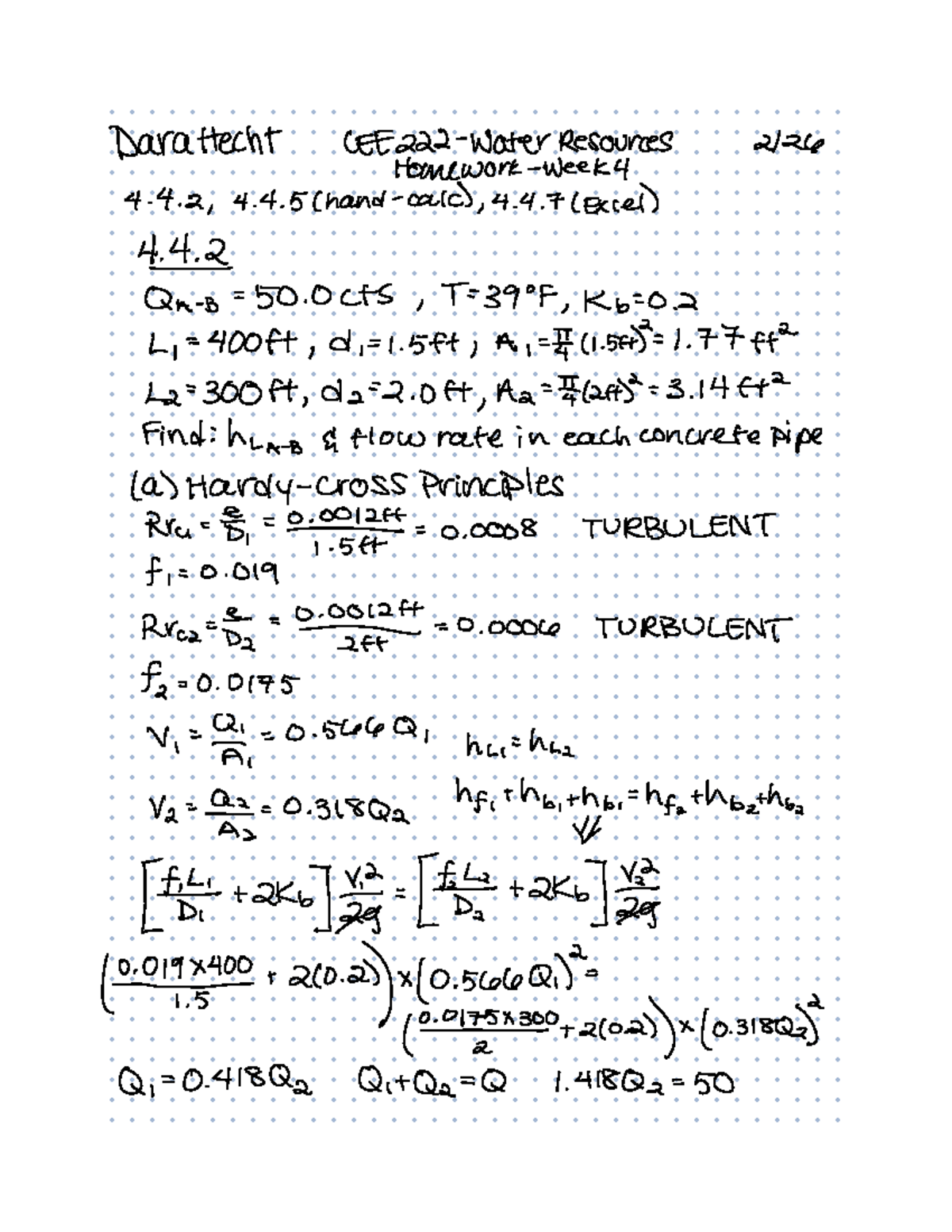 CEE 222 - Homework Week 4 - DaraHecht CEE 222 water Resources 2126 ...