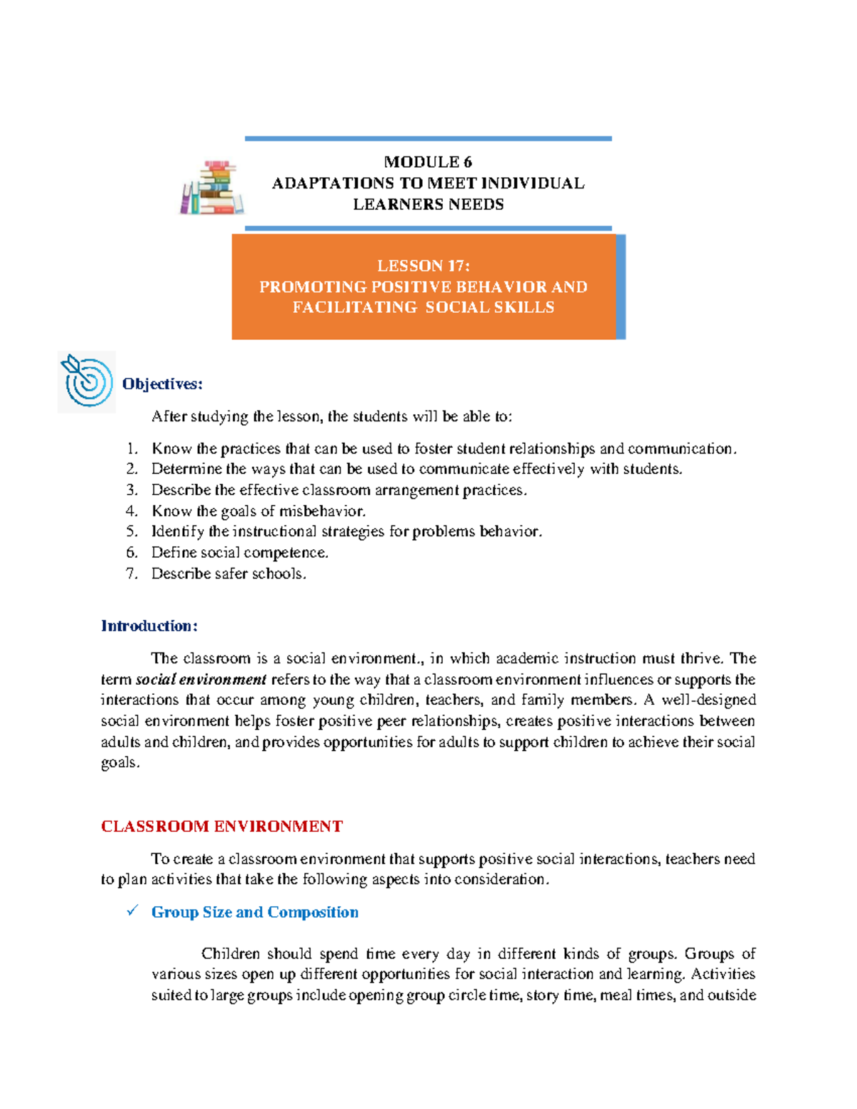 Module-6-7 - Objectives: After studying the lesson, the students will ...