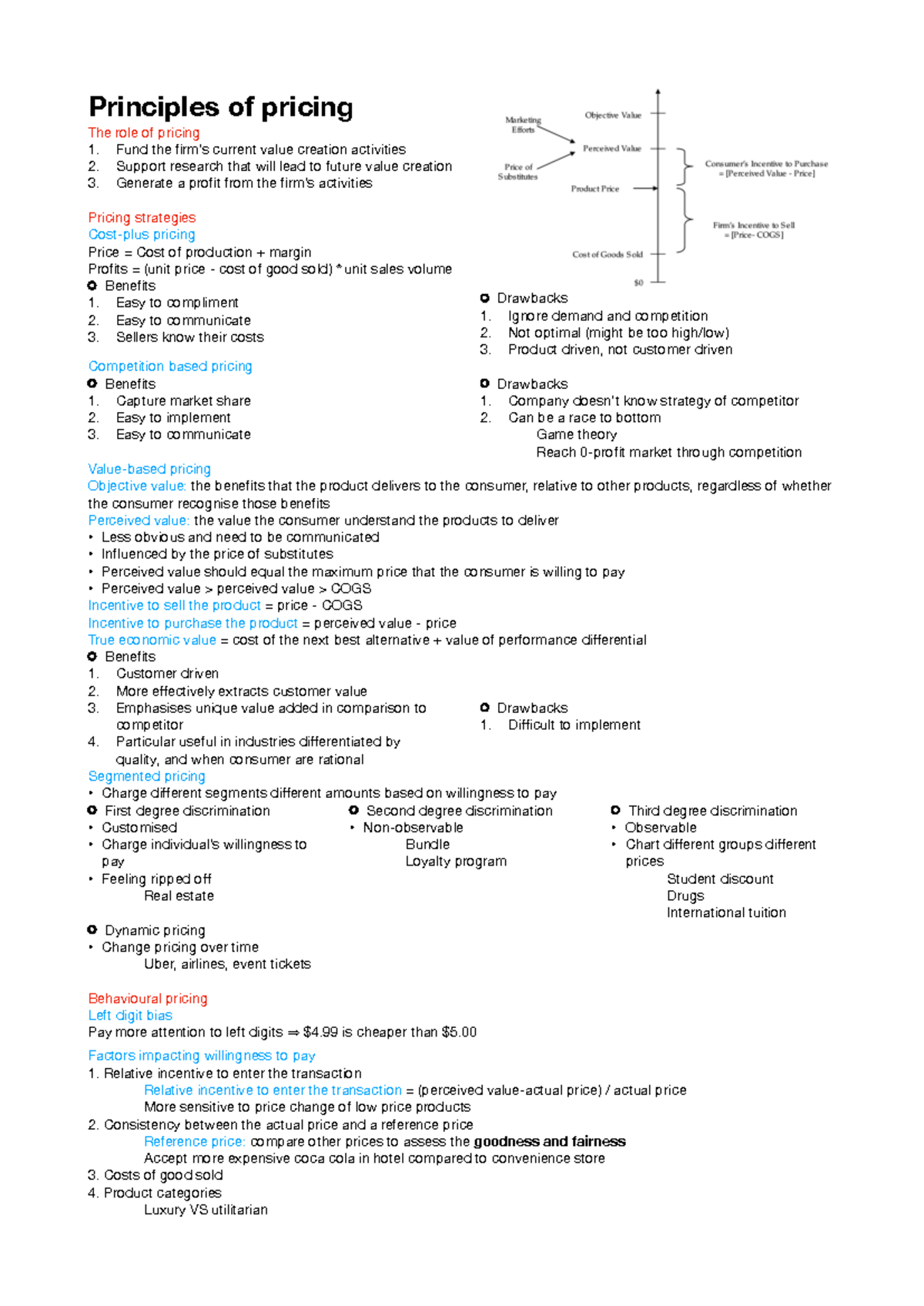 Principle of pricing - Principles of pricing The role of pricing Fund ...