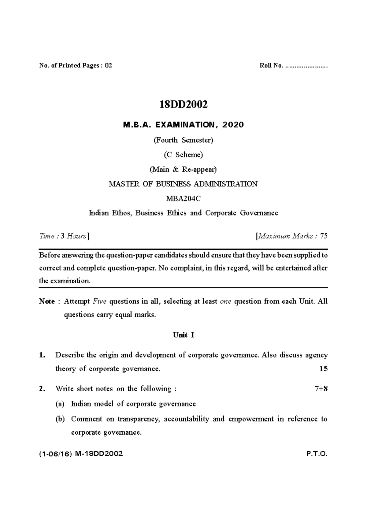 Mba 4 sem indian ethos business ethics and corporate governance ...