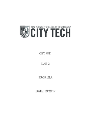 4811 Lab 4 - Lab 4 from 4811 - Computer Engineering Technology Department CET 4811 – Capstone ...