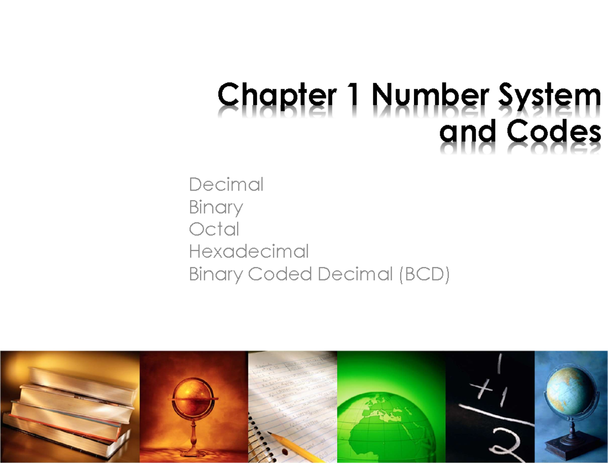 CH1 BEST NOTES Chapter 1 Number System And Codes Decimal Binary
