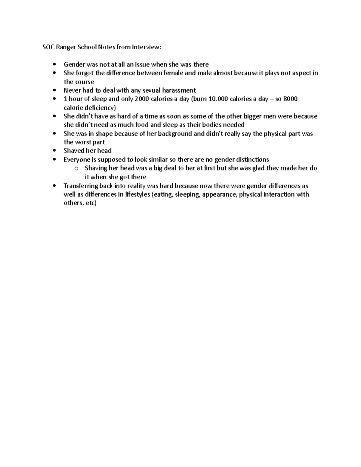 SOC Ranger School Notes from Interview - Studocu
