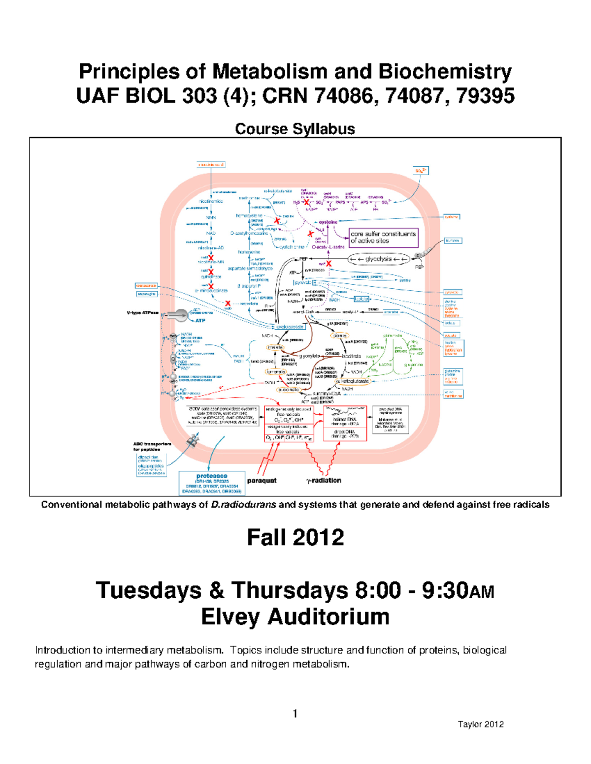 BIOL 303-Principles of Metabolism and Biochemistry-BTaylor-2012 03 - 1 ...