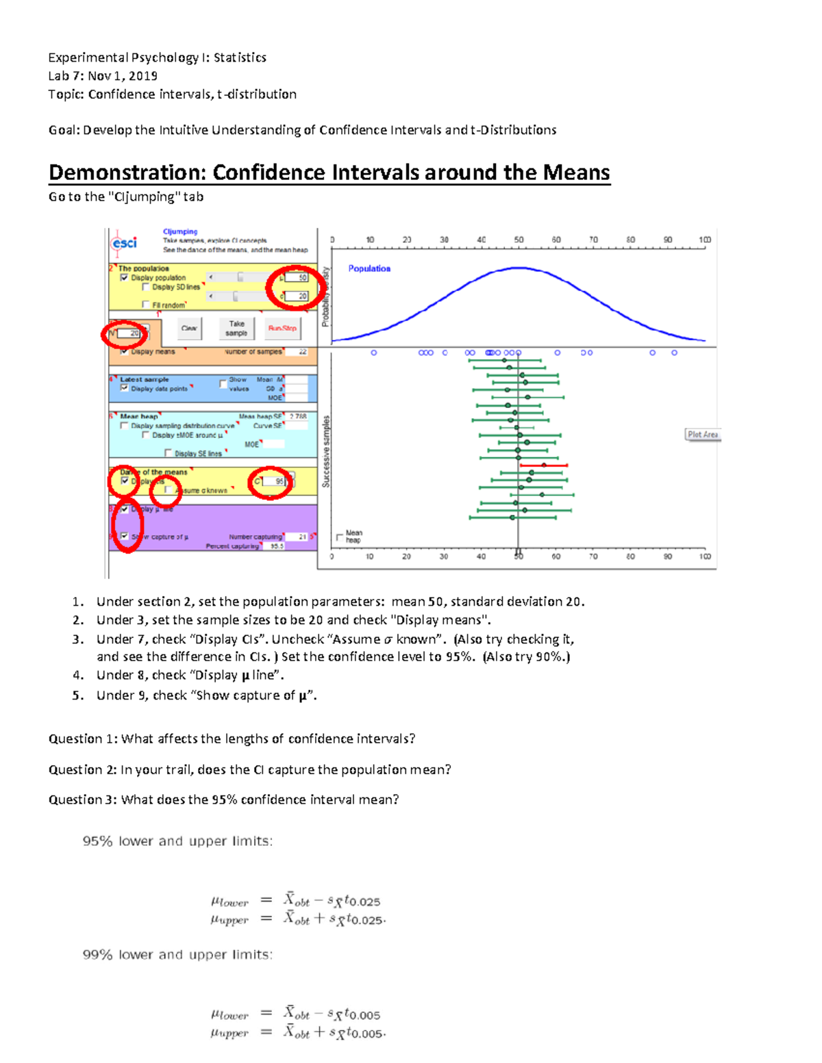 Lab 7 - Stats Lab Gibson - Experimental Psychology I: Statistics Lab 7 ...
