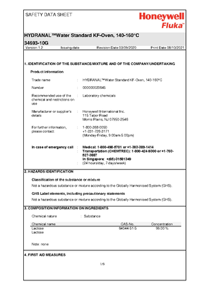 SDS Inorganic Ventures CAS No. 7647-01-0 2019 0201 CRM 3 Standard ...