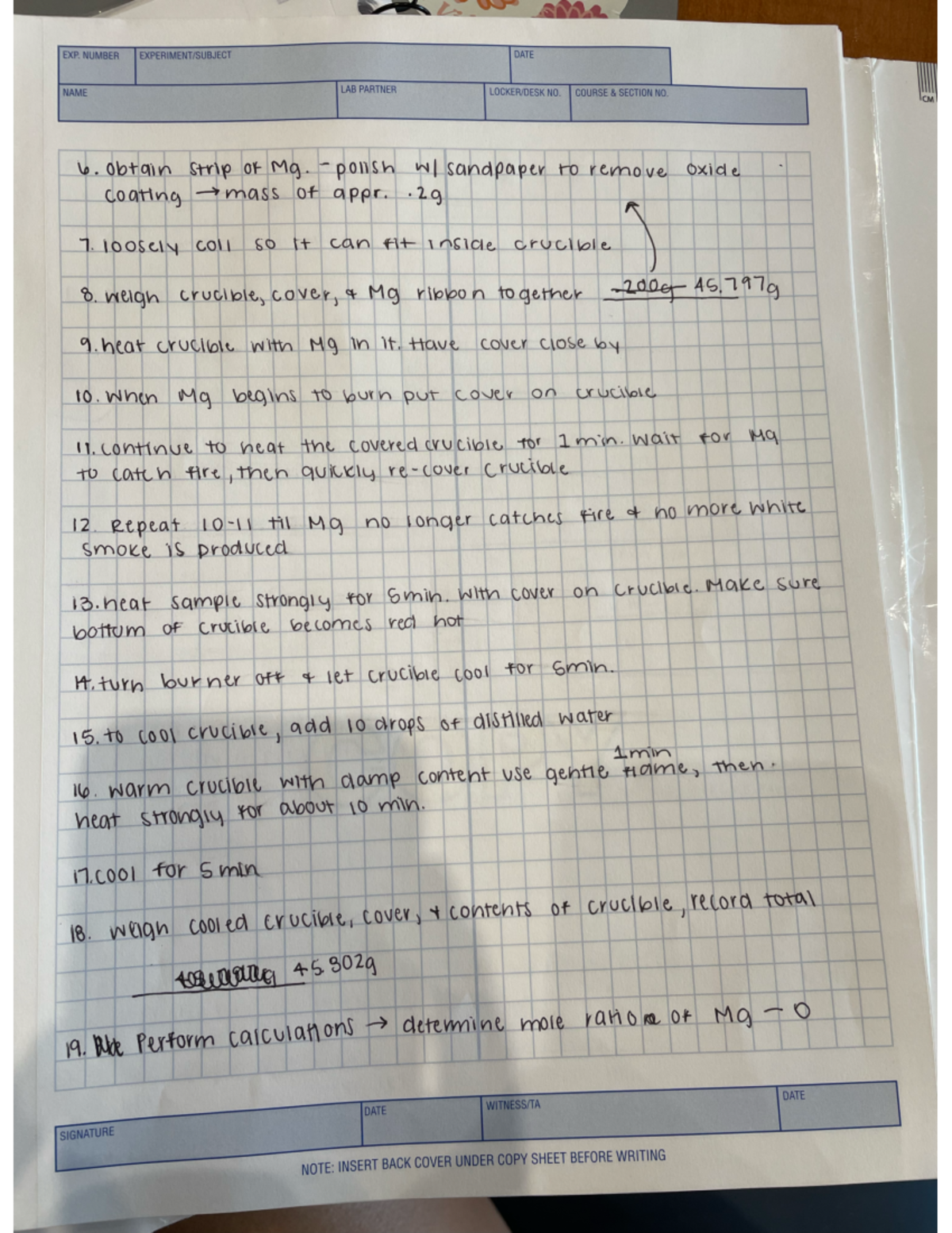 Lab 7 pt2 - lab procedure - Chem 115 - Studocu