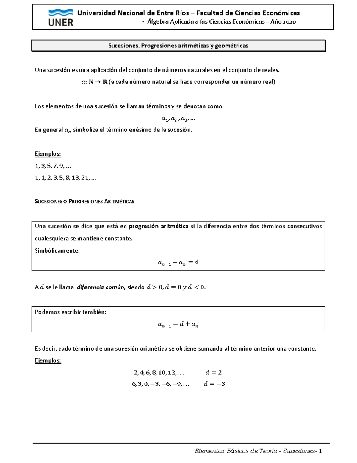 Sucesiones apunte - Warning: TT: undefined function: 32 Álgebra Aplicada a las Ciencias ...